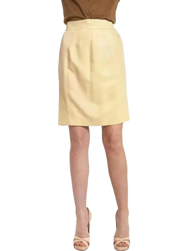 GENNY Button Silk Skirt - Neutrals