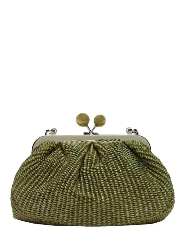 Max Mara Small Pasticcino Raffia-effect Tote Bag - Green