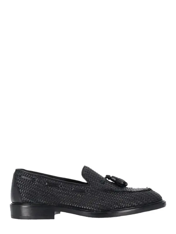 ALEXANDER HOTTO Woven Tassel Loafers - Black