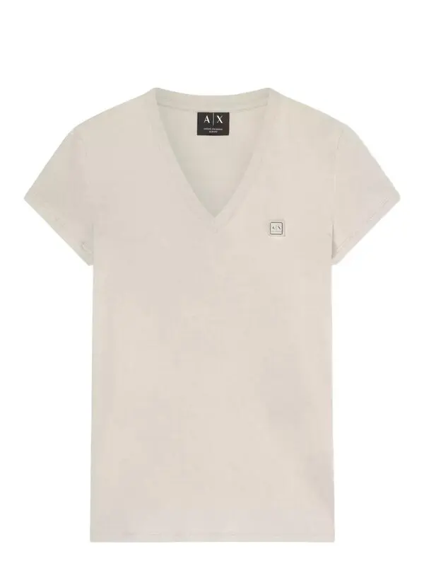 Armani Exchange V-neck Short-sleeved T-shirt - Neutrals