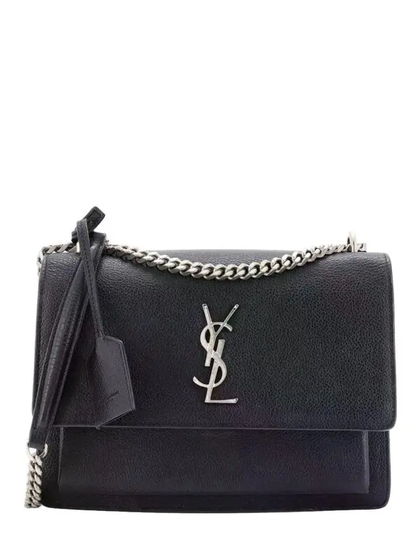 Saint Laurent Sunset Leather Medium Crossbody Bag - Black