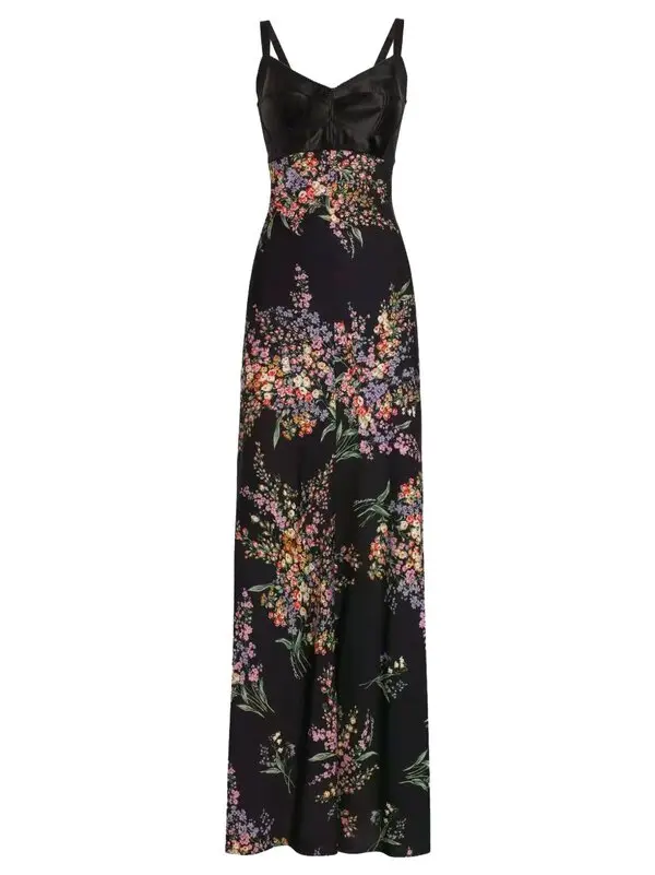 Dolce & Gabbana Floral Maxi Dress - Black