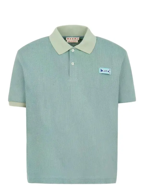 Marni Jacquard Short-sleeve Polo Shirt - Blue