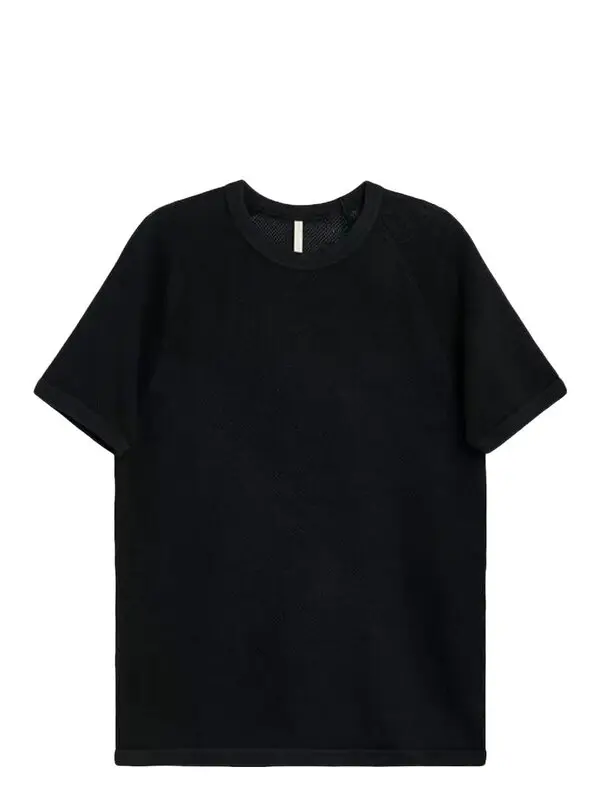 SUNFLOWER Raglan Textured T-shirt - Black