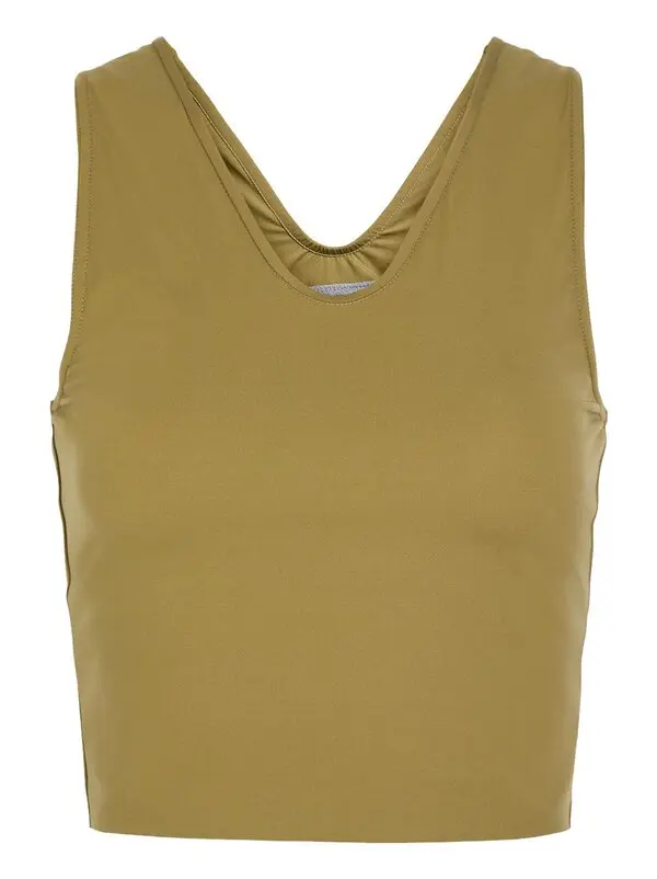 SPENCE Cosmic Form Cropped Tank Top - Olive