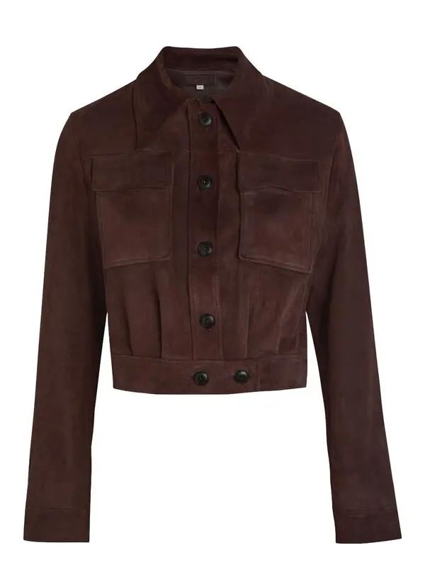 Stouls Leoncino Suede Cropped Jacket - Black