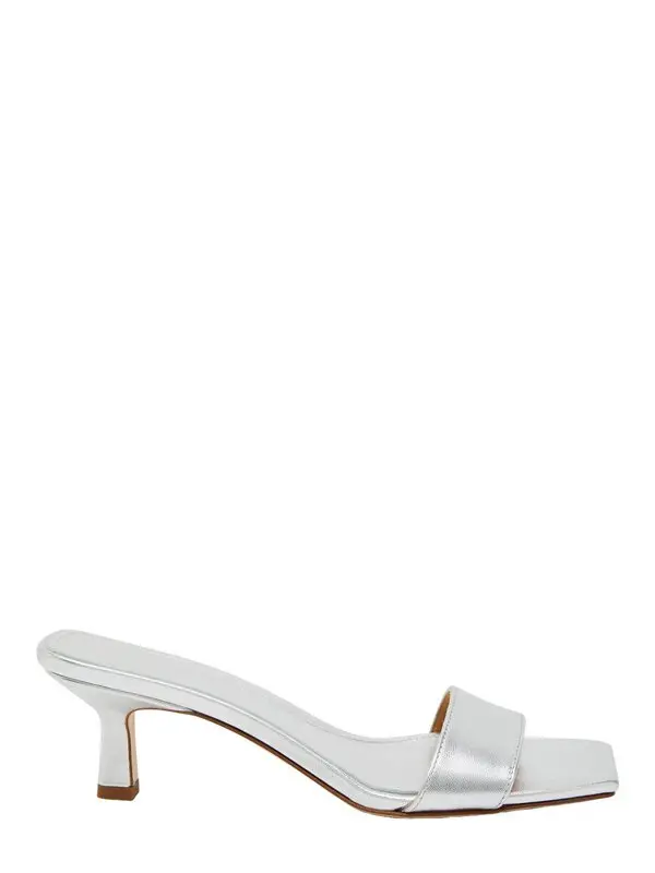 AeydĒ Gilly 55 Metallic Nappa Sandals - Silver