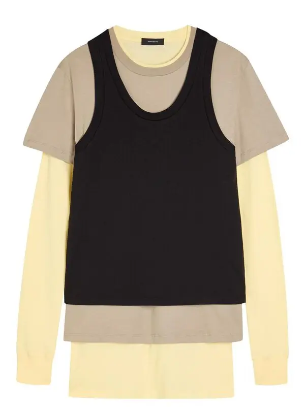 Wardrobe.NYC Layered Cotton Mini Dress - Multicoloured