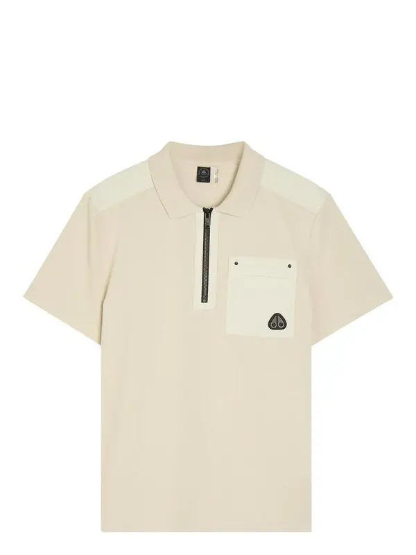 Moose Knuckles Dalon Panelled Piqué Cotton Polo Shirt - Cream