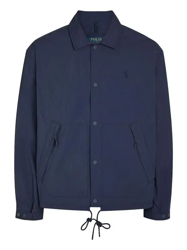 Polo Ralph Lauren Logo-embroidered Crinkled Shell Windbreaker Jacket - Navy