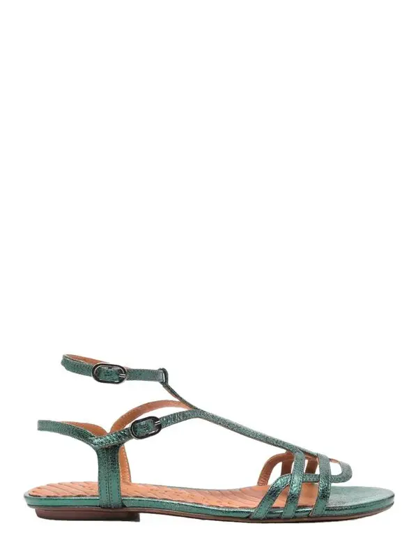 Chie Mihara Yael T-strap Leather Sandals - Green