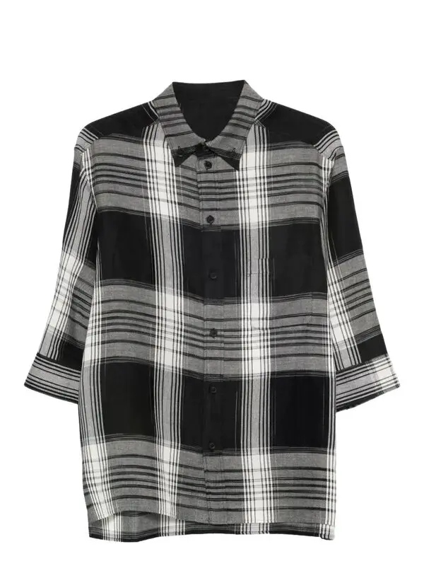 Yohji Yamamoto Plaid Button Shirt - Black