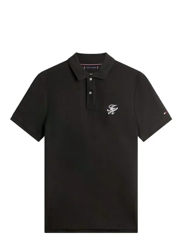 Tommy Hilfiger Embroidered Polo Shirt - Black