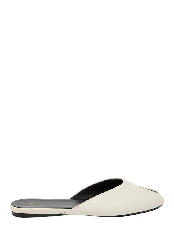 JUDE Leather Peep-toe Sandals - White