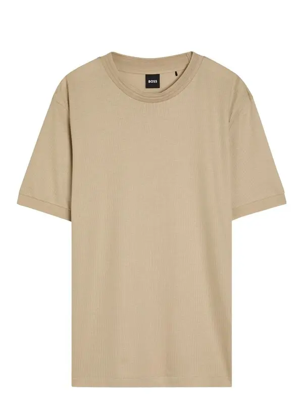 BOSS Thompson Fine-knit Cotton-blend T-shirt - Beige