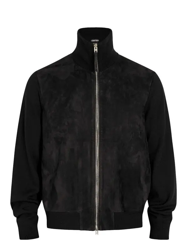 TOM FORD Suede And Wool-blend Jacket - Black