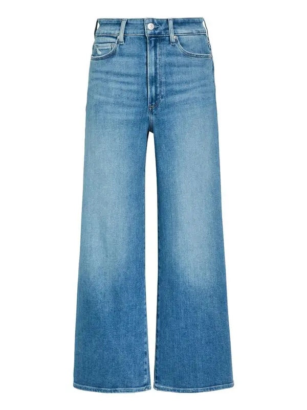 Paige Anessa Cropped Wide-leg Jeans - Light Blue