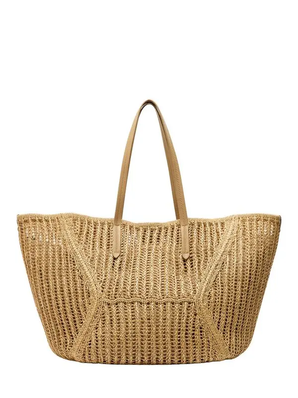 Brunello Cucinelli Raffia Medium Tote Bag - Beige