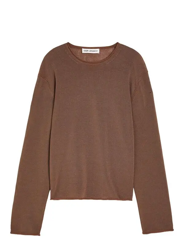 Our Legacy Rigid Rolled-trim Cotton-blend Jumper - Copper