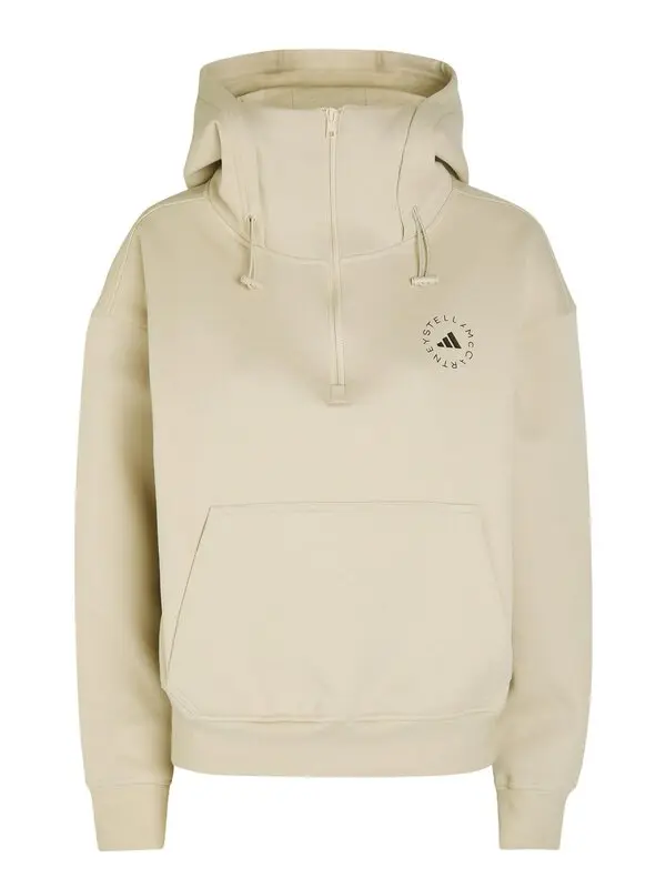 Stella McCartney Adidas X Hooded Cotton-blend Sweatshirt - Beige