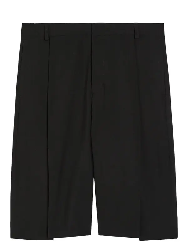 Casablanca Pleated Wool Shorts - Black