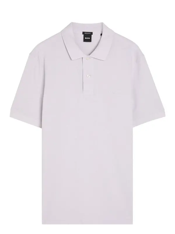BOSS Pallas Logo-embroidered Piqué Cotton Polo Shirt - Light Purple