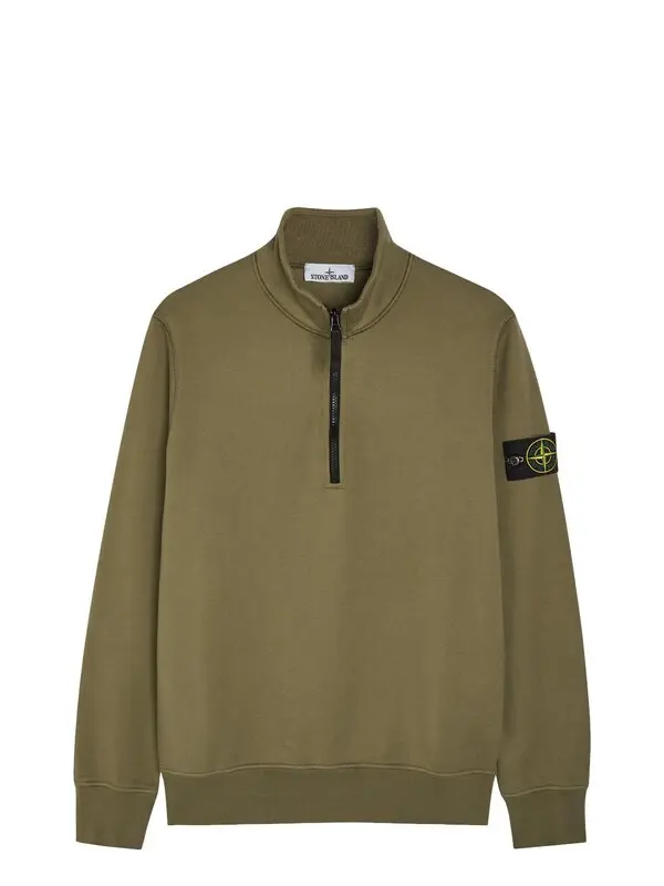 Stone Island Cotton Half-zip Sweatshirt - Green