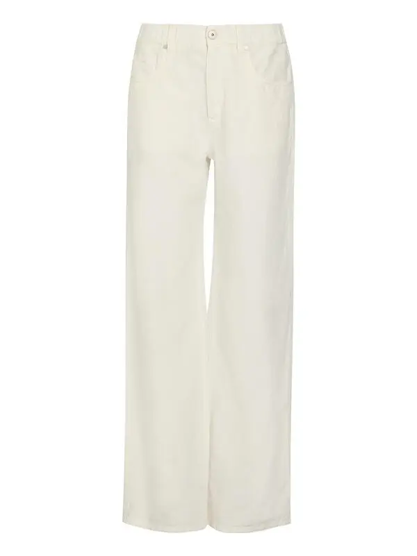 Brunello Cucinelli Wide-leg Denim Jeans - White