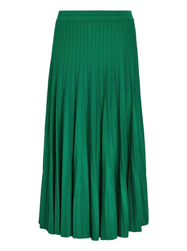 Simkhai Margoux Ribbed Knit Midi Skirt - Green
