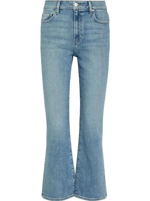 Paige Mason Cropped Boot-leg Jeans - Light Blue