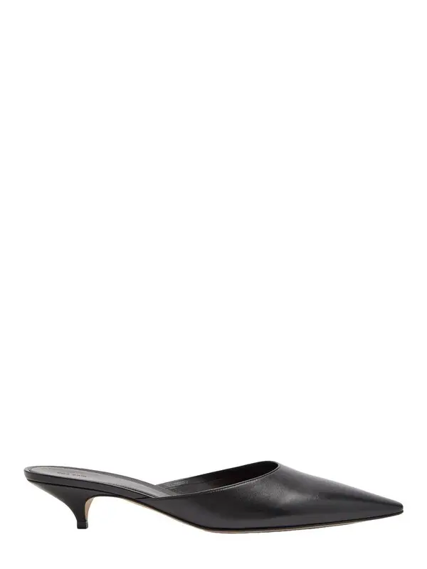 THE ROW Liisa 35 Leather Mules - Black