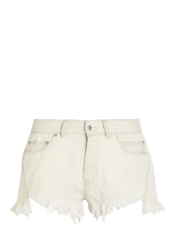Rick Owens Distressed Denim Shorts - Pearl
