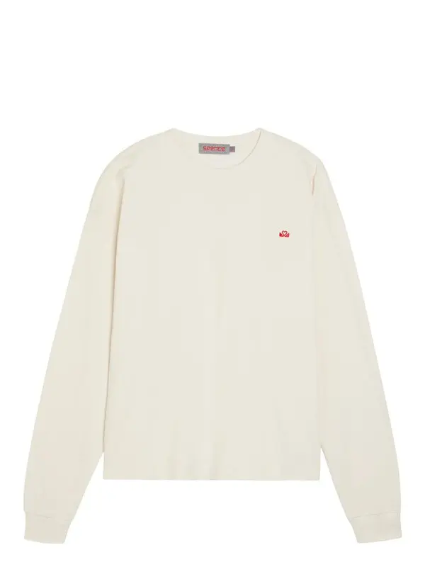 SPENCE Piqué Cotton Racquet T-shirt - Off White