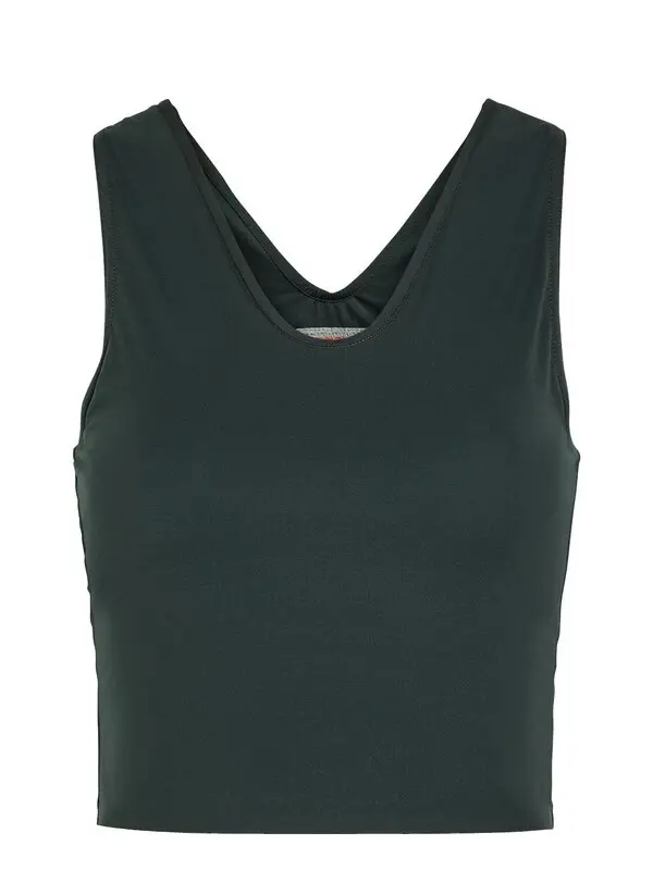 SPENCE Cosmic Form Cropped Tank Top - Black