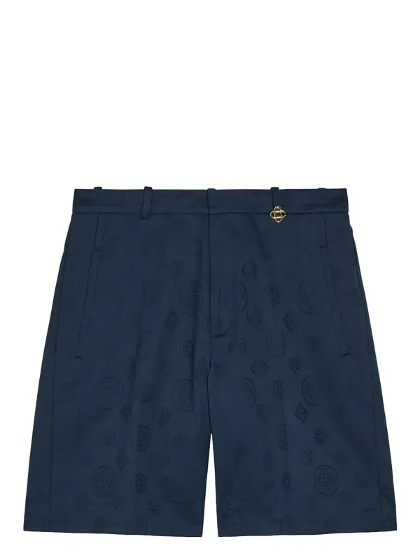 Casablanca Monogram Cotton Shorts - Navy