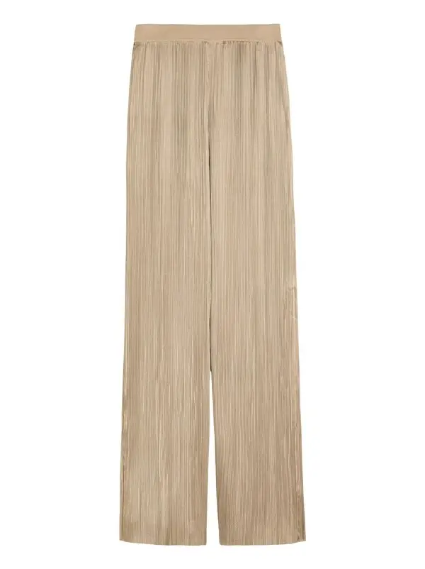 JOSEPH Amber Pleated Wide-leg Trousers - Beige