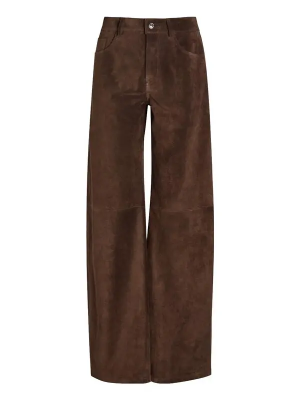 ARMARIUM Wide-leg Suede Trousers - Brown