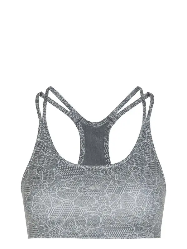 Stella McCartney Adidas X Printed Stretch-jersey Training Bra - Grey