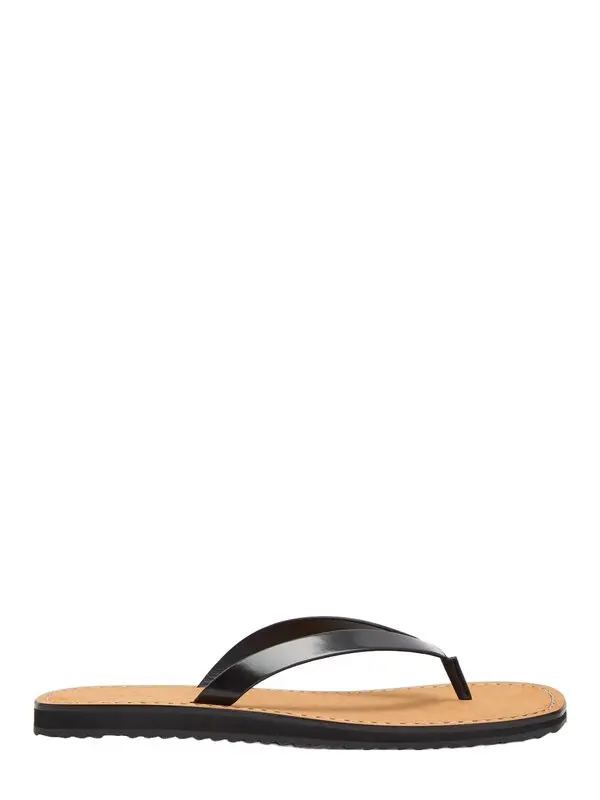 THE ROW City Leather Flip Flops - Black