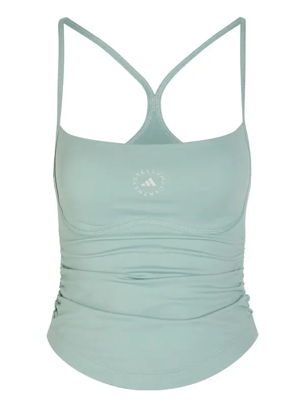 Stella McCartney Adidas X Cropped Stretch-jersey Top - Light Blue