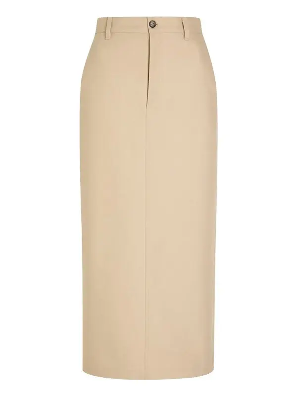 Wardrobe.NYC Twill Midi Skirt - Stone