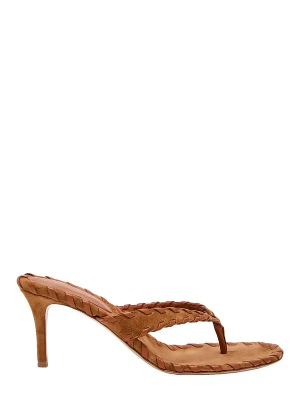 GIANVITO ROSSI Zaira 70 Woven Nappa And Suede Sandals - Brown