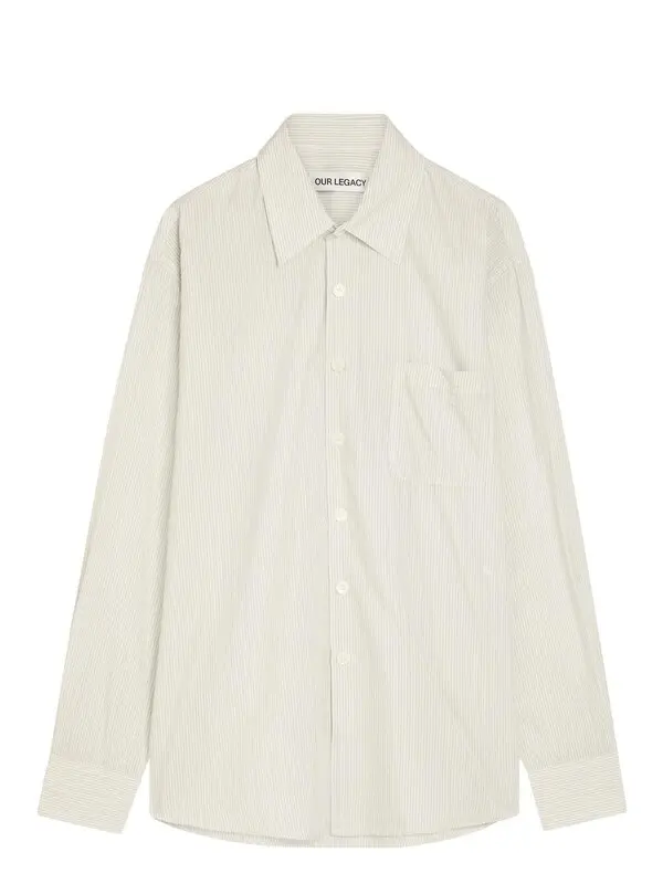 Our Legacy Above Pinstriped Cotton-blend Shirt - White
