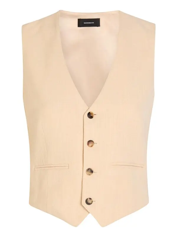 Wardrobe.NYC Woven Waistcoat - Cream