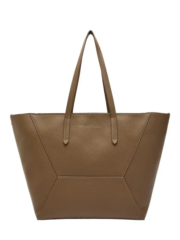 Brunello Cucinelli Grained Leather Tote Bag - Brown