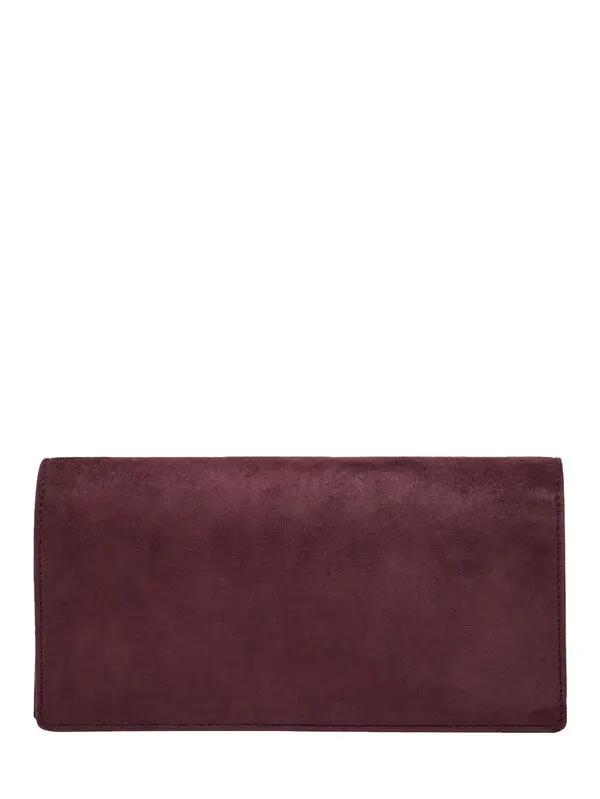 METIER Small Suede Jewellery Pouch - Burgundy
