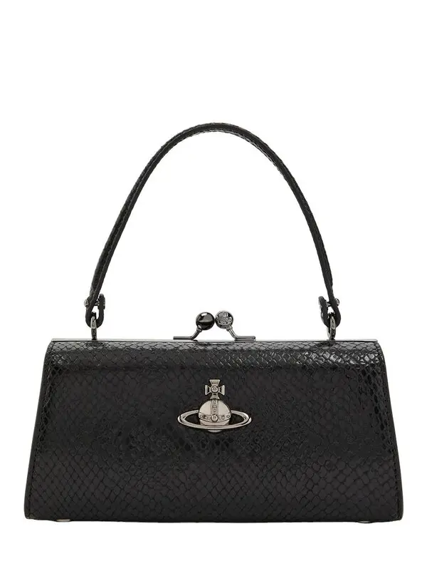 VIVIENNE WESTWOOD Doll Xl Snake-effect Leather Top Handle Bag - Black