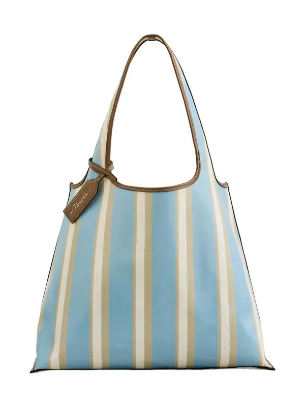 3.1 Phillip Lim Dual Stripe Market Tote - Blue/pink Multi