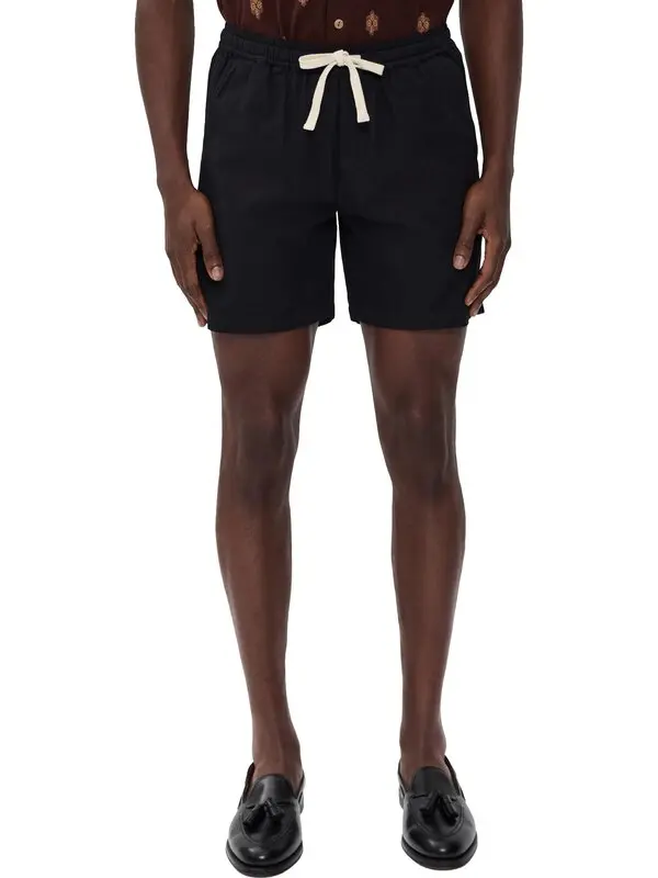 MCTAVISH Linen Blend Shorts - Black