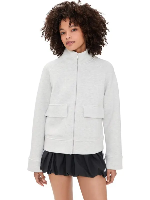 Sweaty Betty Wind Down Zip-up Sweatshirt - Ice Grey Marl